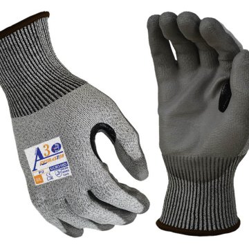 UCR310D-Gray PU Smooth Finish Palm Coated Work Gloves - Vtrust Safety ...